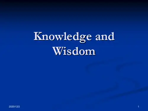 Knowledge and Wisdom 知识和智慧 罗素 - 文档之家
