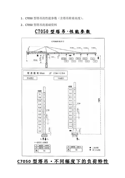 C7050塔吊起重性能参数 - 文档之家