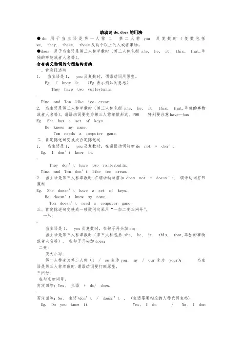助动词do和does专题练习(附答案) - 文档之家