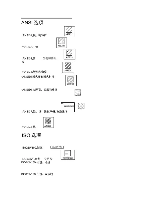 CAD自带填充图案、中英文名及图例称对照表 - 文档之家
