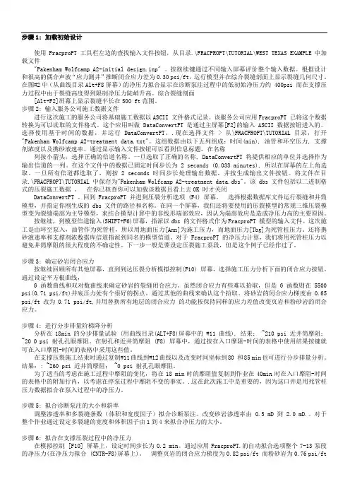FracproPT软件中拟合分析+阶梯降排量+储层参数设置 - 文档之家