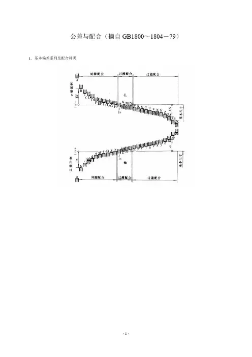 GB1800～1804-79公差与配合表 - 文档之家