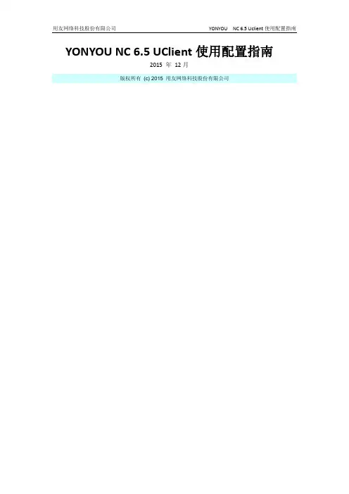 YONYOU NC 6.5安装指南 - 文档之家